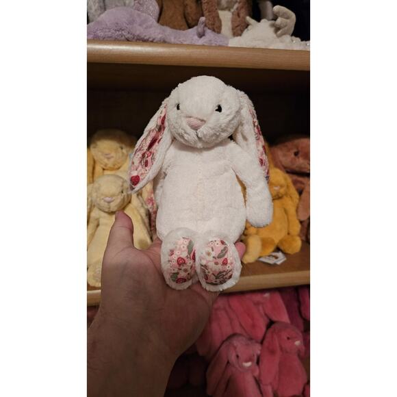 Jellycat | Toys | Jellycat Small Blossom Cream Berry Bunny Soft Baby Plush Strawberry Lovey Nwt ...